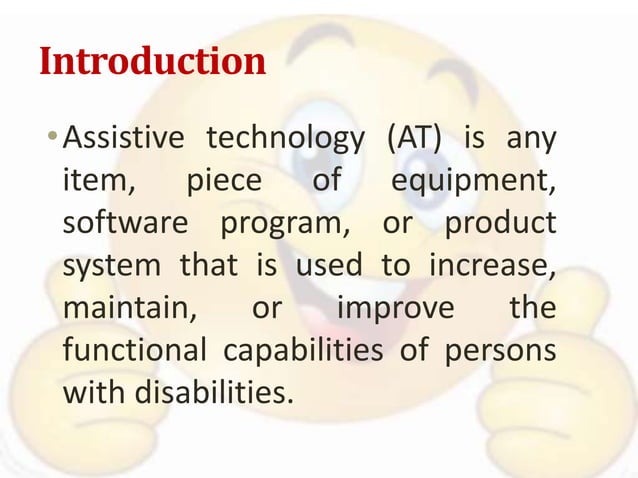 Assistive technology in inclusive education | PPTX | Special Education ...