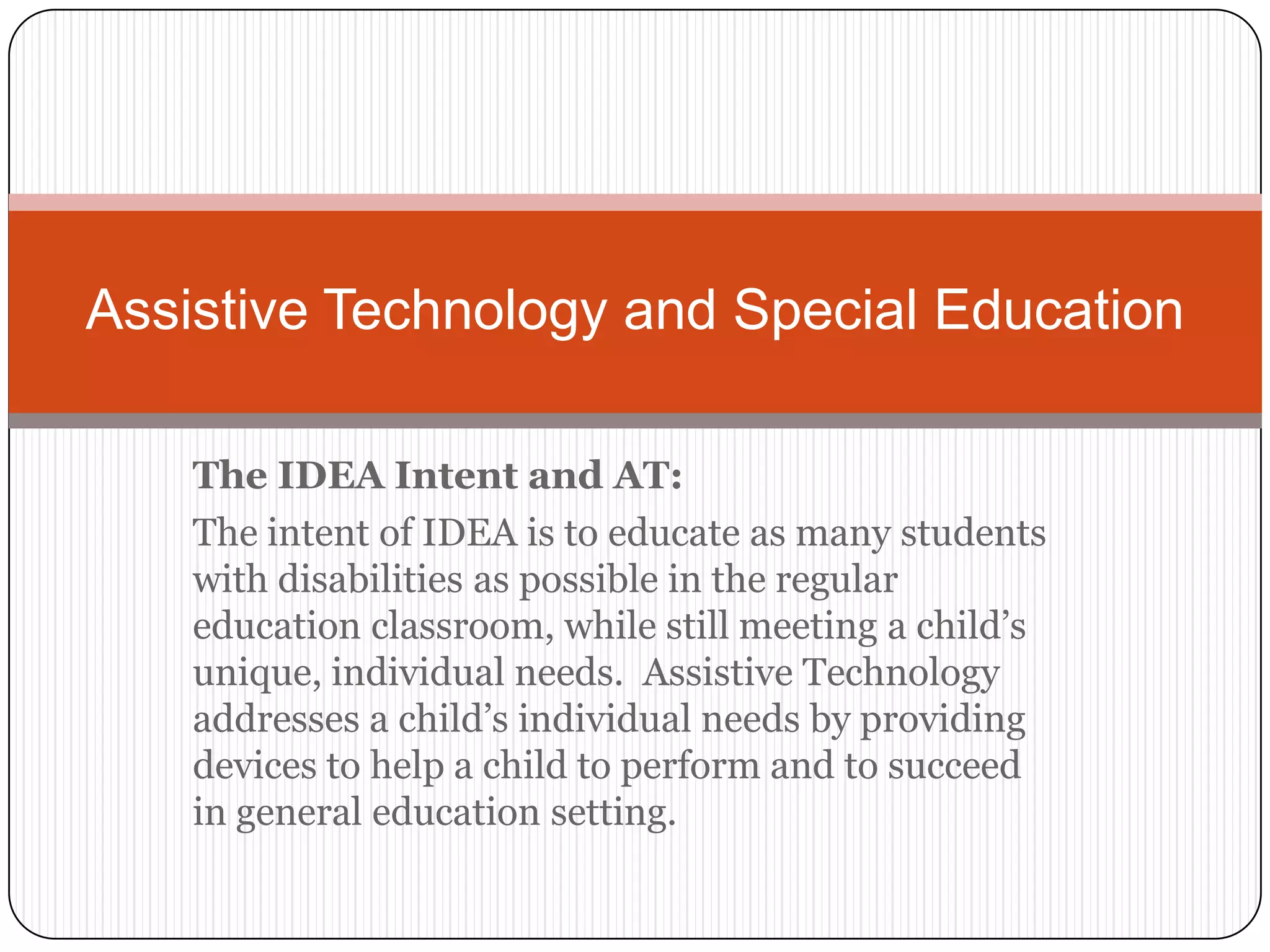 Assistive Technology And Special Education | PPTX