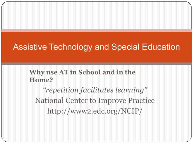 Assistive Technology And Special Education | PPTX | Special Education ...