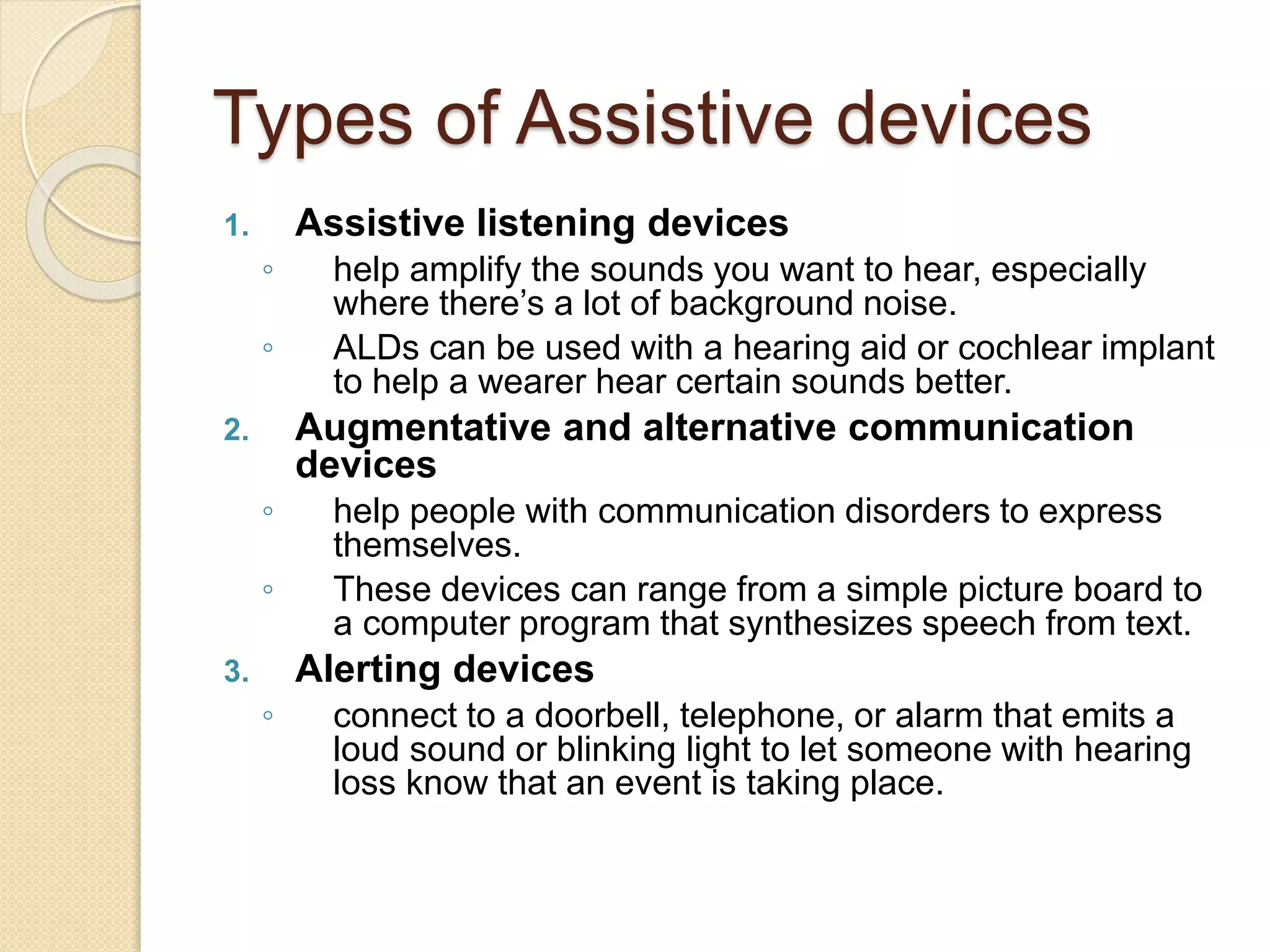 Assistive technology for deaf or hard of hearing | PPTX