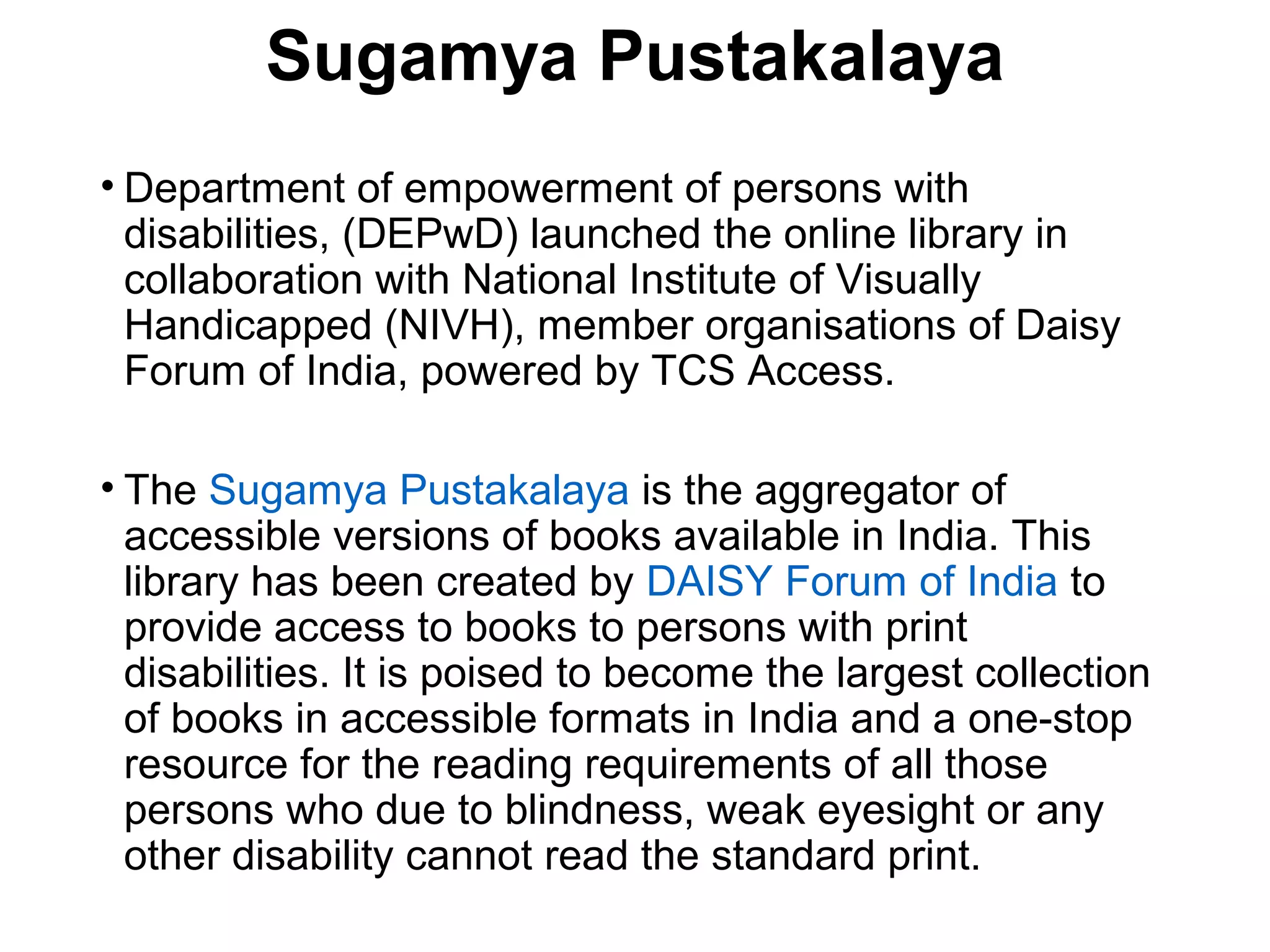 Assistive technology for disabled people in libraries | PPT