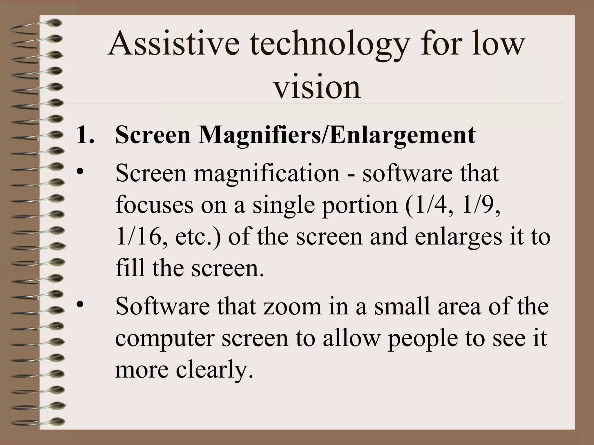 Assistive technology for sensory impairments | PPT