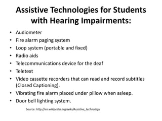 Assistive technology for special needs students | PPTX