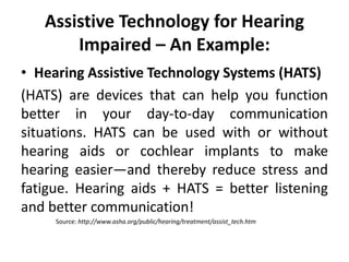 Assistive technology for special needs students | PPTX