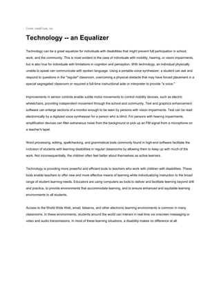 Assistive technology for young children in special education | PDF
