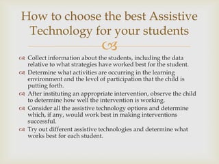 Assistive technology in the classroom | PPTX