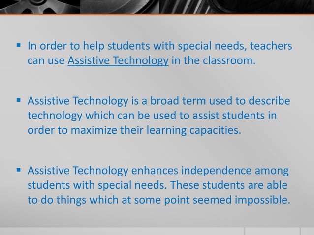 Assistive technology ppt | PPT