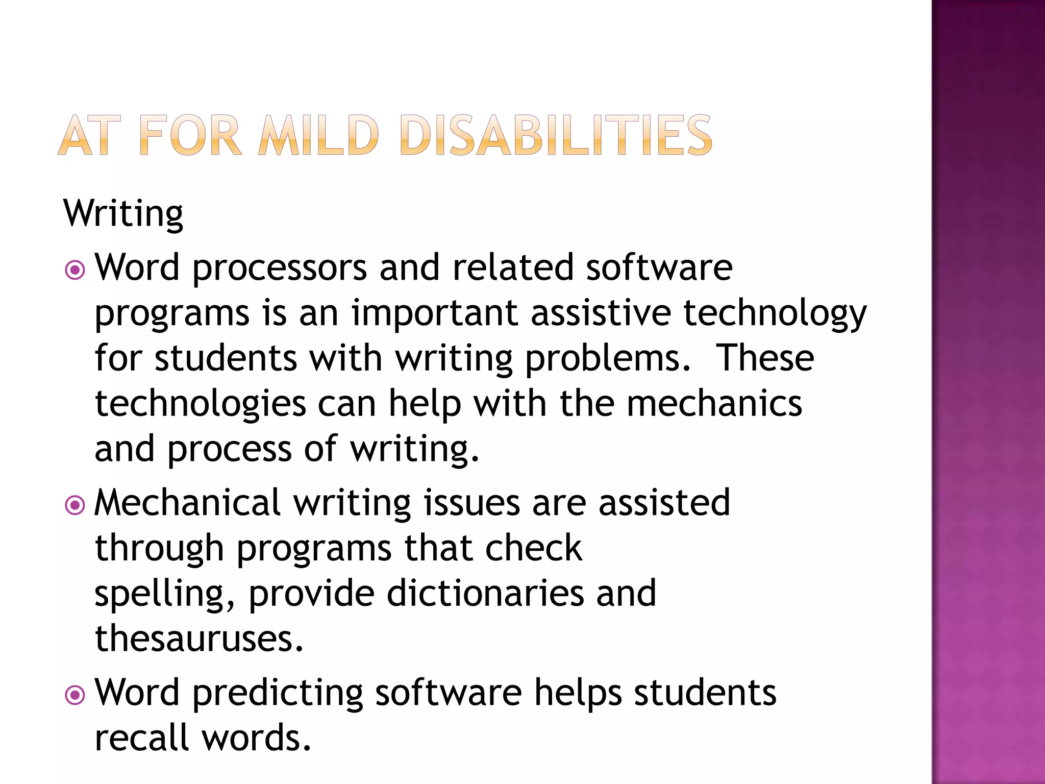 Assistive technology presentation | PPTX