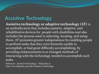 Assistive technology presentation | PPT