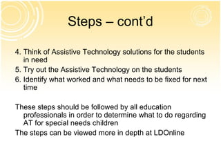 Assistive Technology and Special Education | PPT