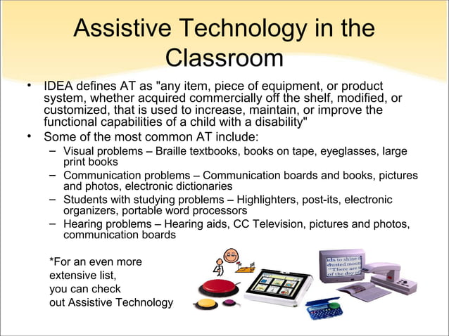 Assistive Technology and Special Education Students | PPT