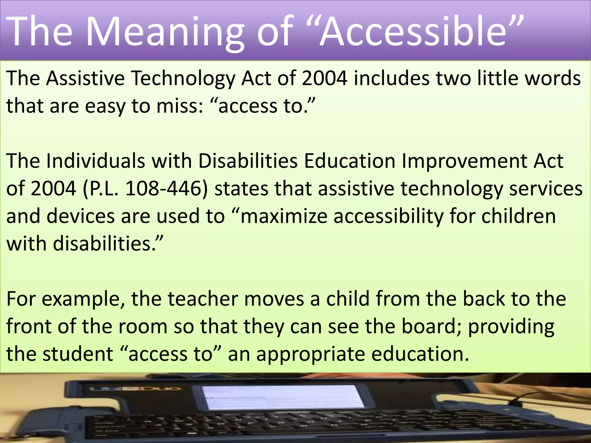 Assistive Technology Basics | PPTX | Special Needs Kids | Parenting