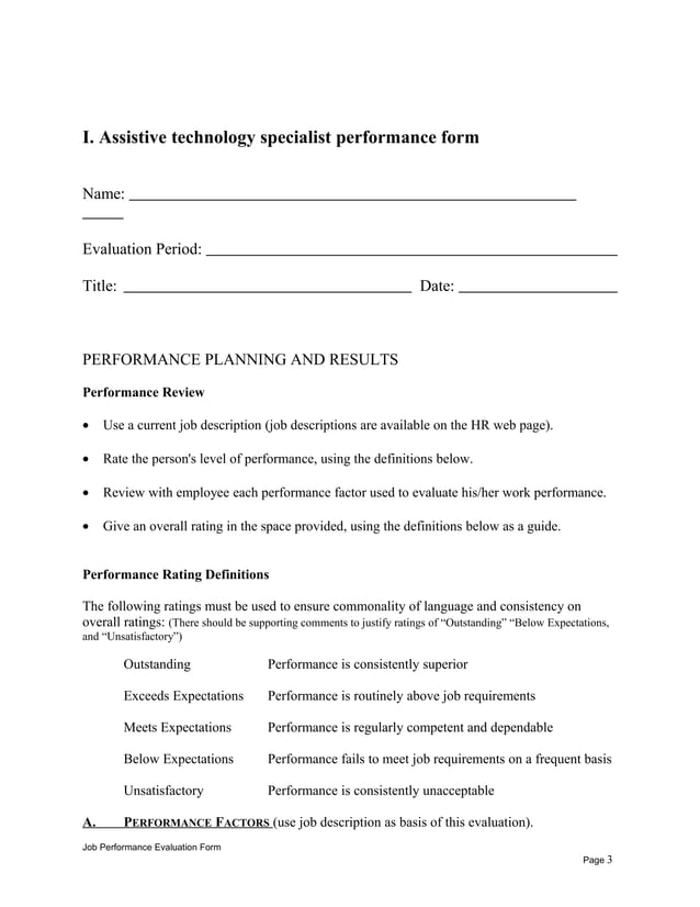 Assistive technology specialist performance appraisal | DOC | Resume ...