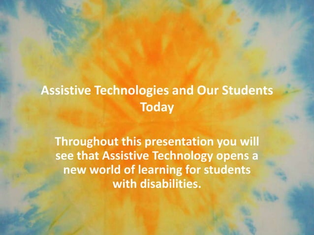 A Power Point on Assistive Technology in Education | PPTX
