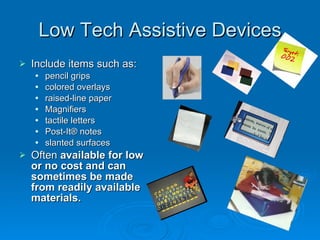 Assistive Tech-Intro, Definitions and Descriptions of Various Types of Assistive Technologies | PPT