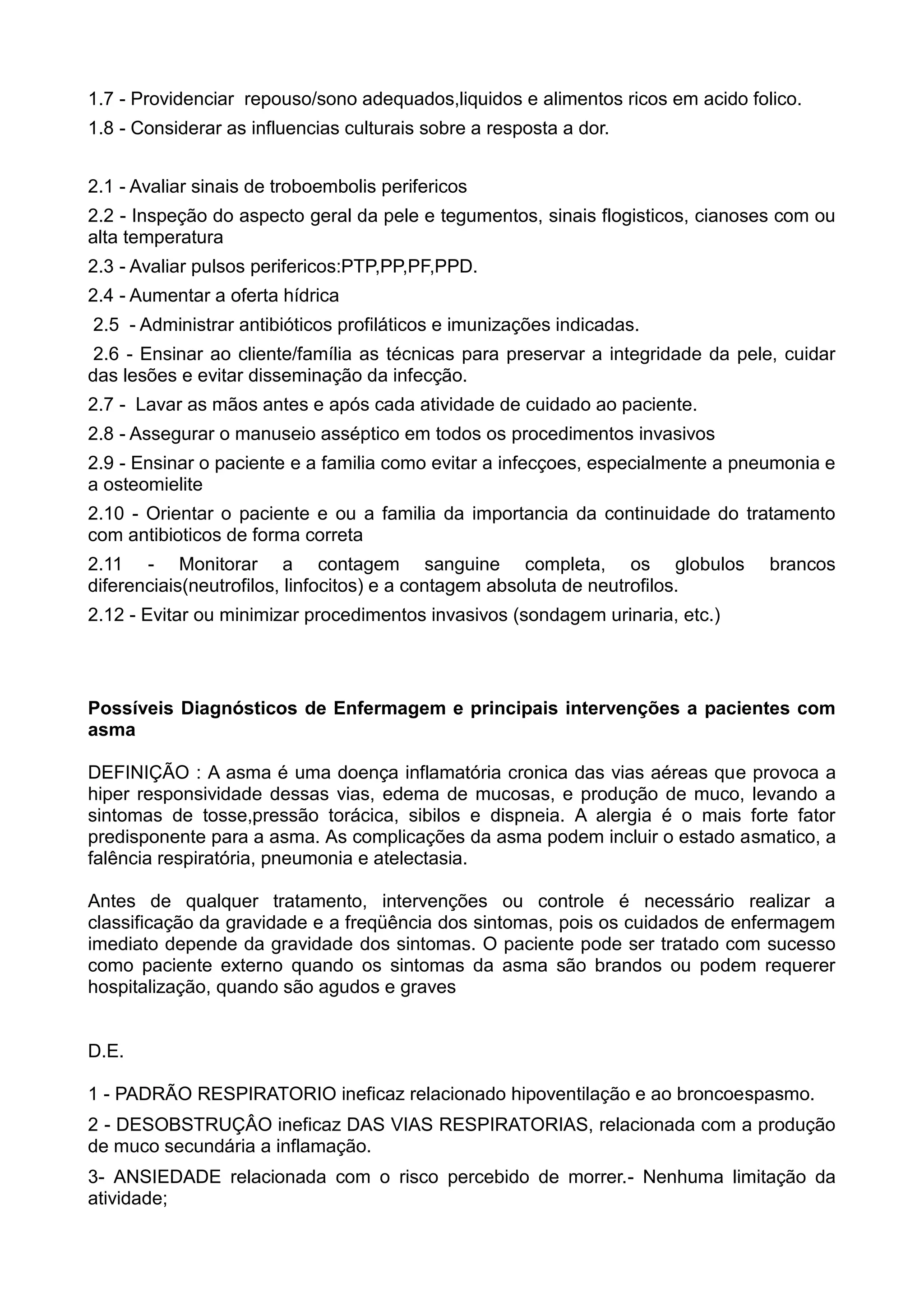 Assistência de enfermagem ao paciente portador de anemia falciforme e ...