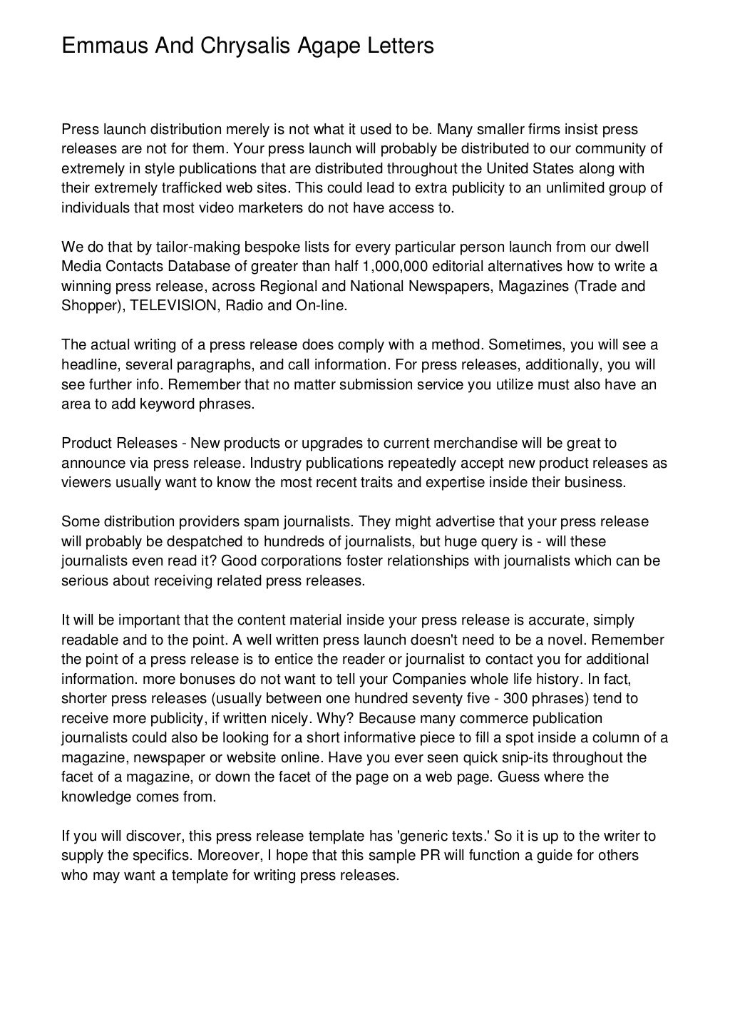 Emmaus And Chrysalis Agape Letters