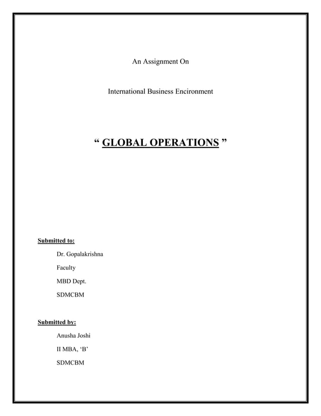 global operations | PDF
