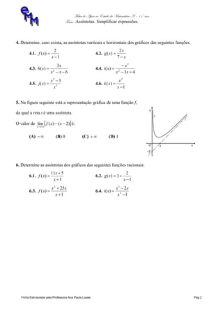 Assíntotas. simplificar expressões. | PDF