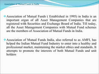 Associaion of mutual fund of india | PPT