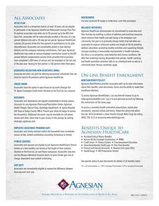 Agnesian HealthCare Associate Benefit Summary | PDF