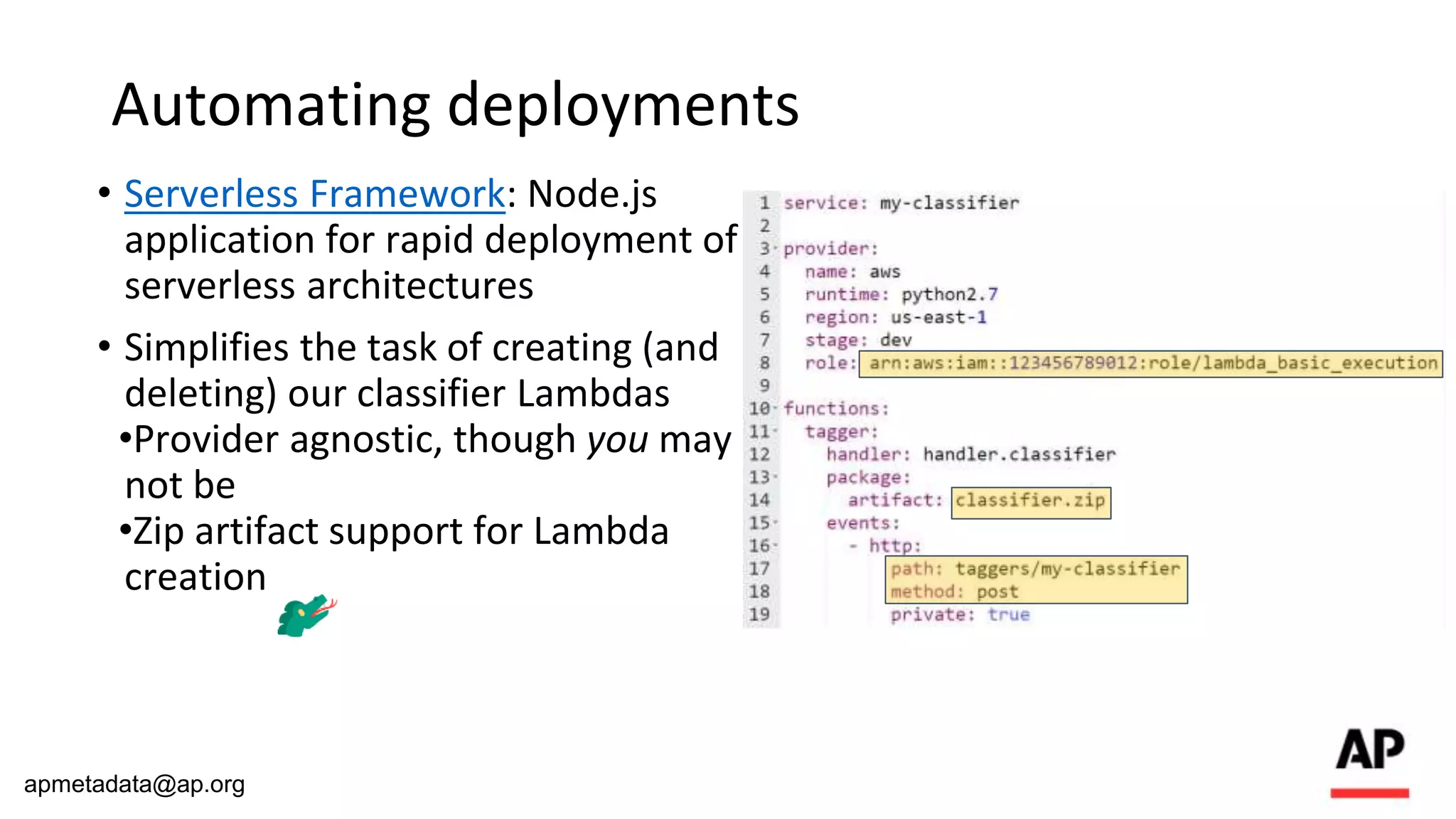 How to Train Your Classifier: Create a Serverless Machine Learning System with AWS and Python | PPT