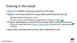 How to Train Your Classifier: Create a Serverless Machine Learning System with AWS and Python | PPT