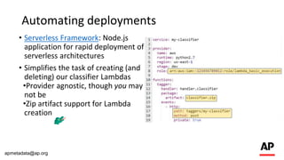 How to Train Your Classifier: Create a Serverless Machine Learning System with AWS and Python | PPT