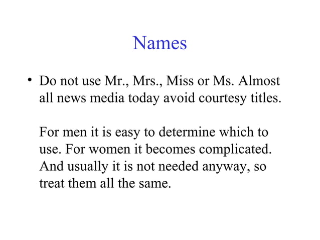 Basics of Associated Press style | PPT