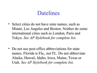 Basics of Associated Press style | PPT