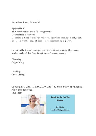 Associate Level MaterialAppendix CThe Four Functions of Ma.docx