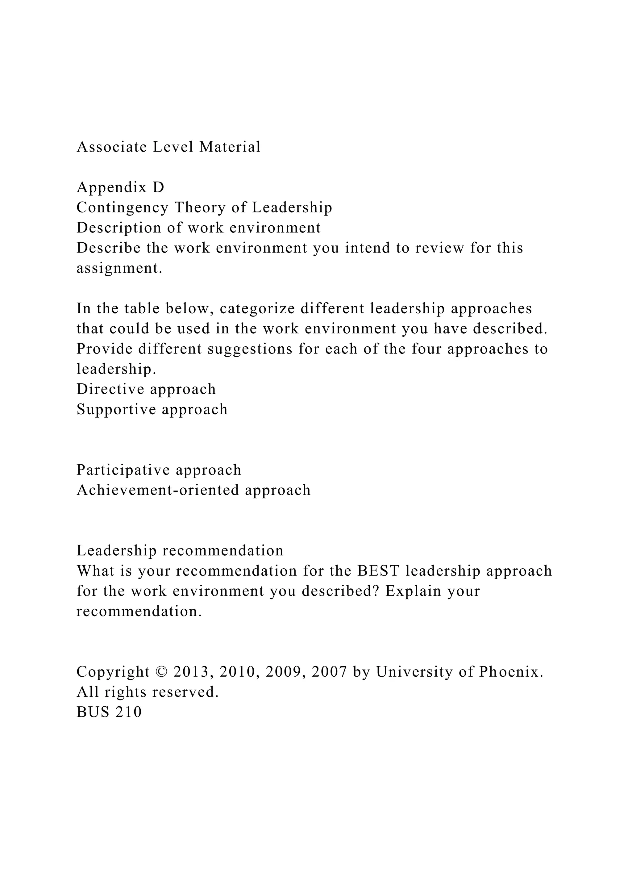 Associate Level MaterialAppendix DContingency Theory of Le.docx