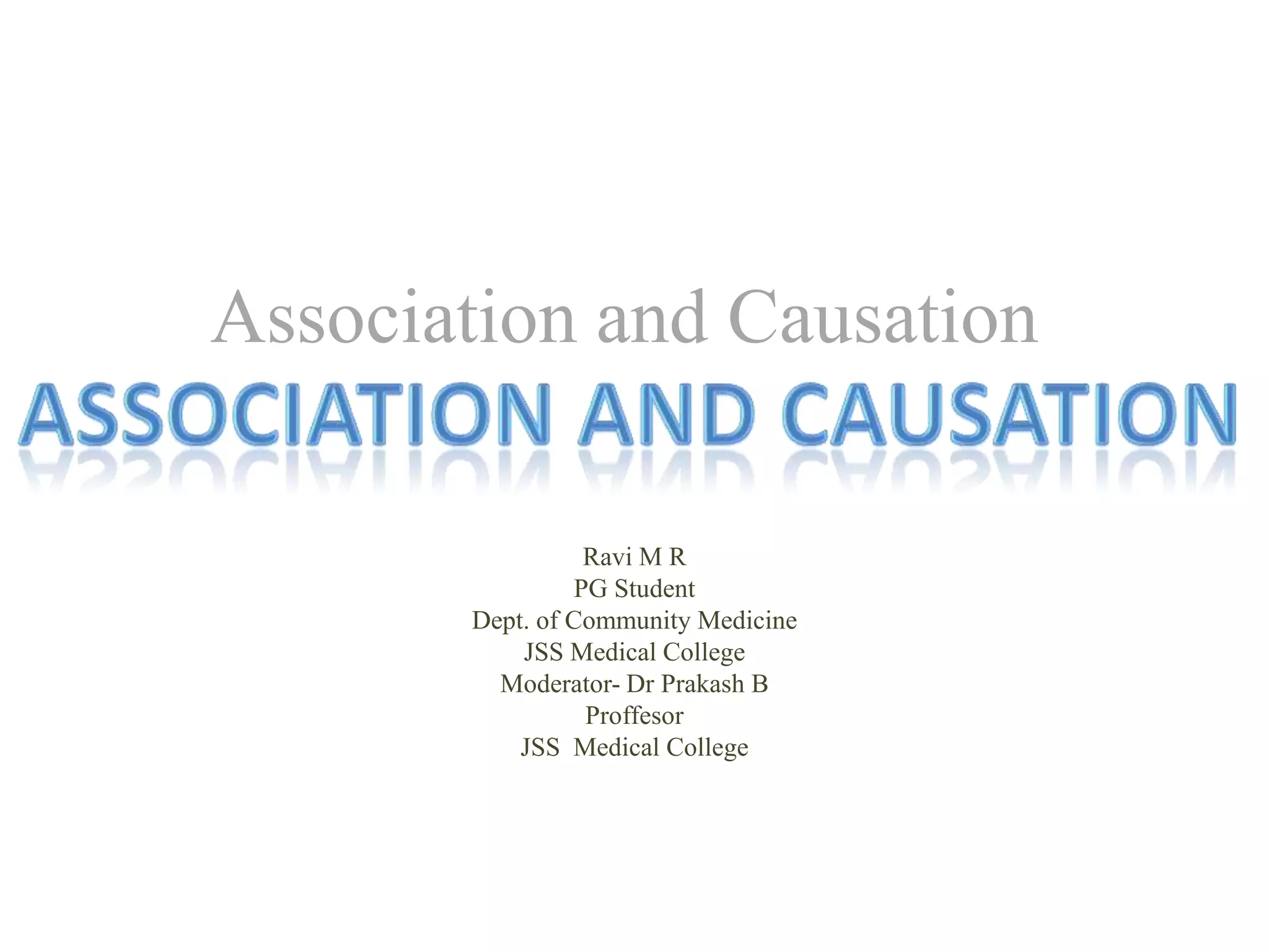 Association and causation | PPTX