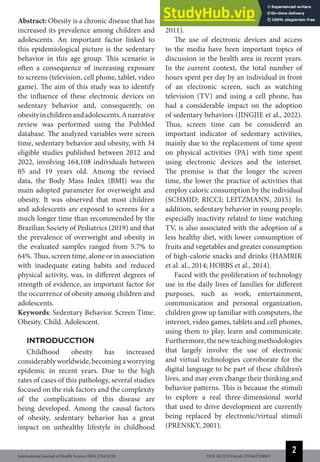 ASSOCIATION BETWEEN SCREEN TIME AND OBESITY IN CHILDREN AND ADOLESCENTS ...