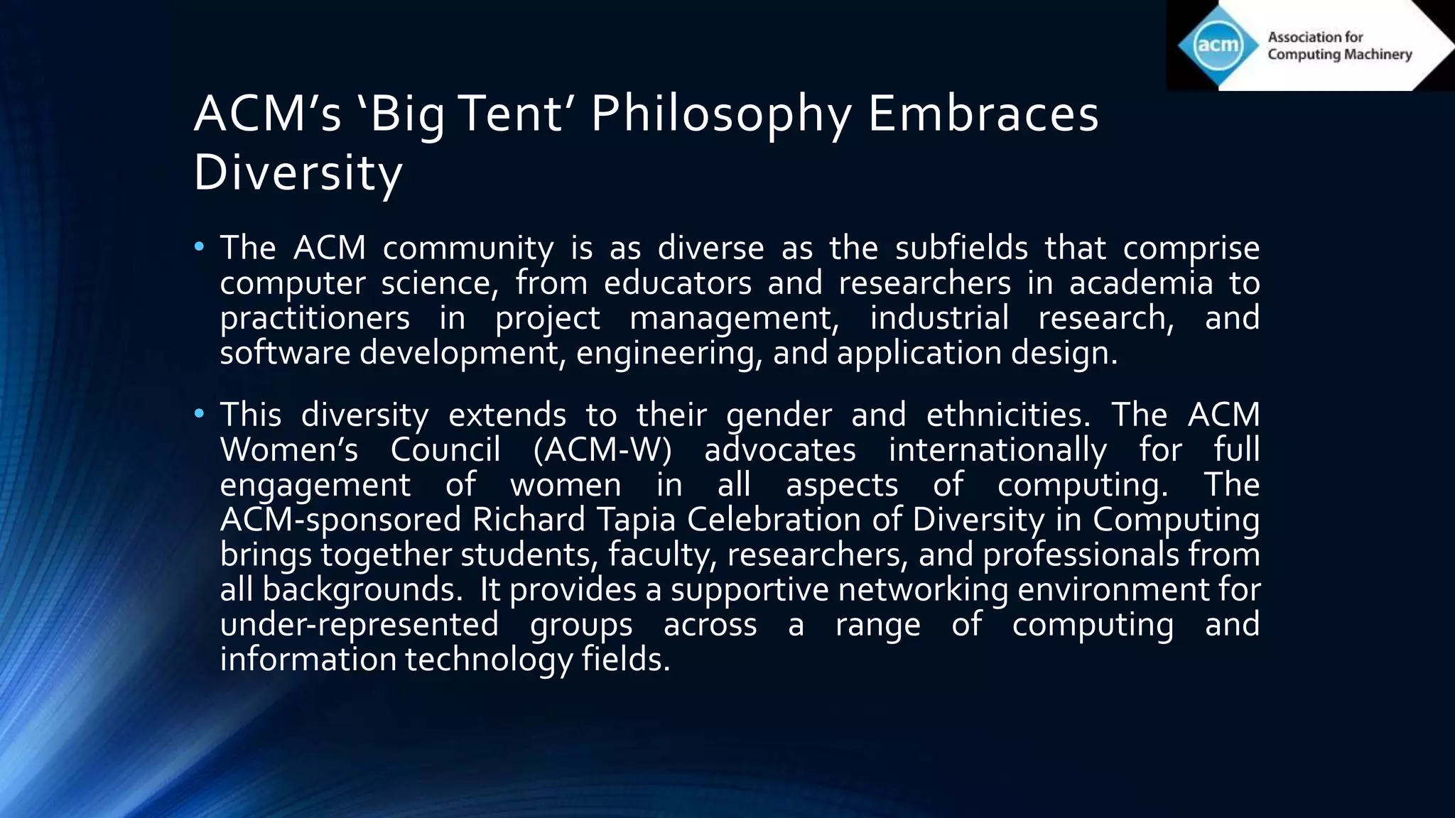 Association for computing machiner acm | PPTX