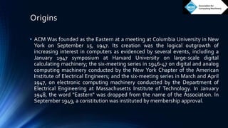 Association for computing machiner acm | PPTX