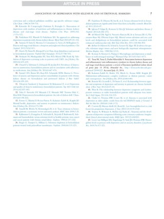 Association of depression with selenium deficiency and nutritional ...