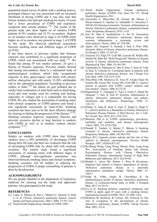 Association of smoking status with COPD in north indian population | PDF