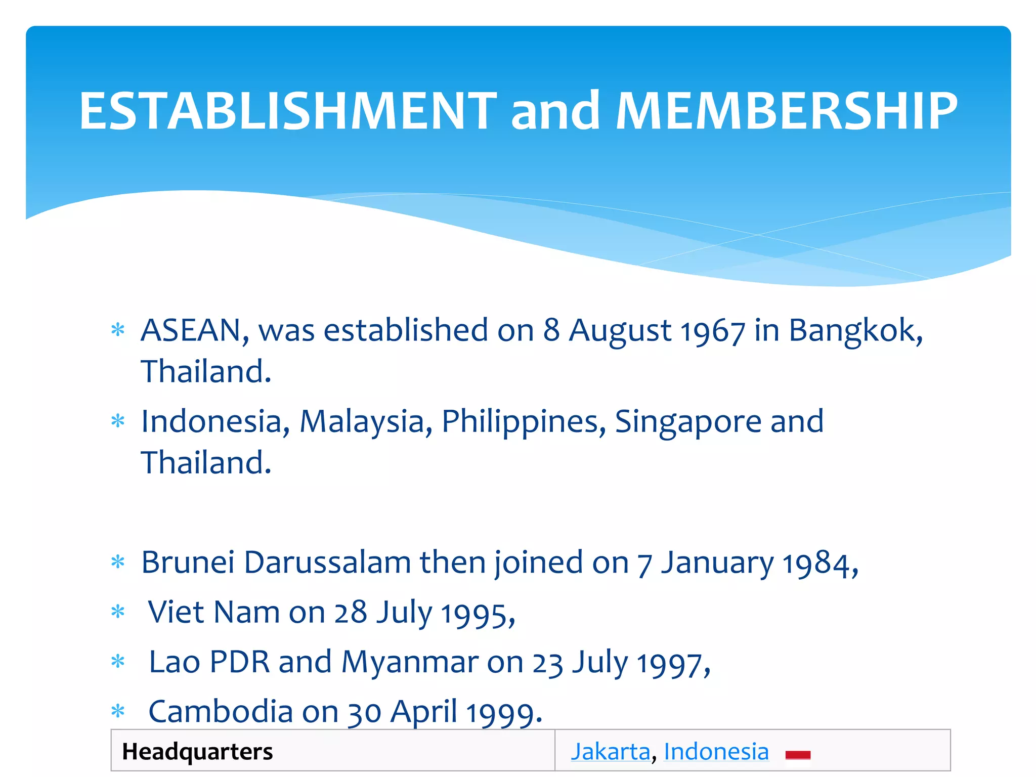 Association of south-east Asian Nations: ASEAN | PPTX