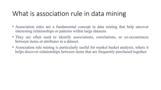 Association rule introduction, Market basket Analysis | PPT