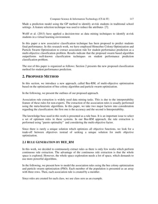 Association rule discovery for student performance prediction using metaheuristic algorithms | PDF