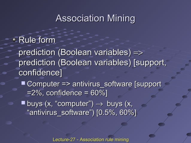 Association rule mining | PPT