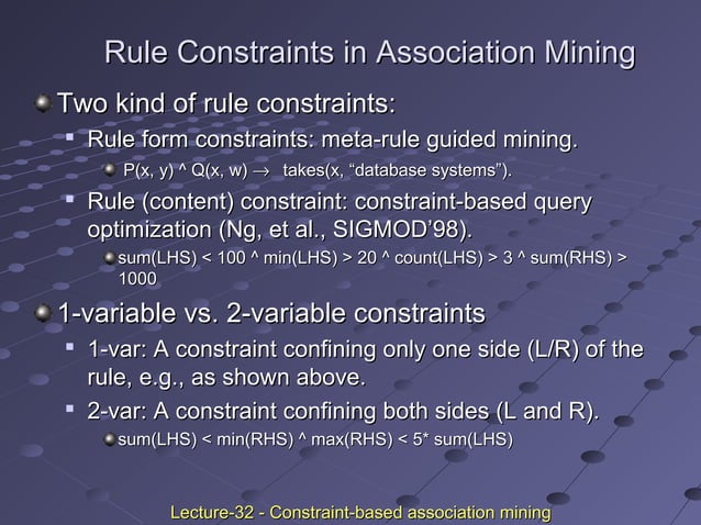 Association rule mining | PPT