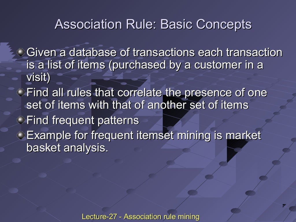 Association rule mining