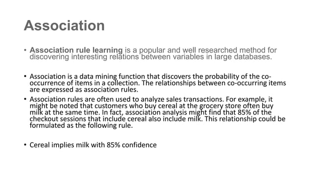 Association rule mining | PPT