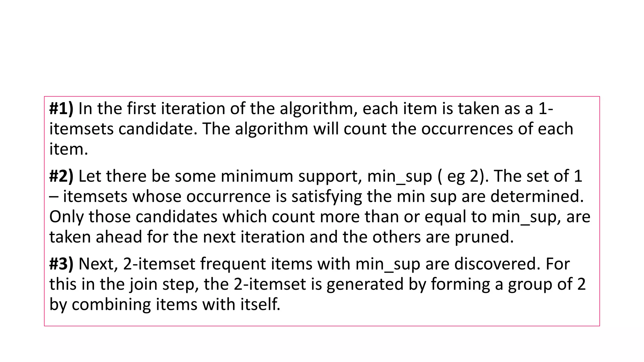 Association rules apriori algorithm | PPTX