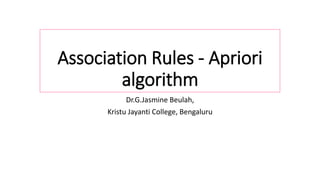 Association rules apriori algorithm | PPTX | Computing | Technology & Computing