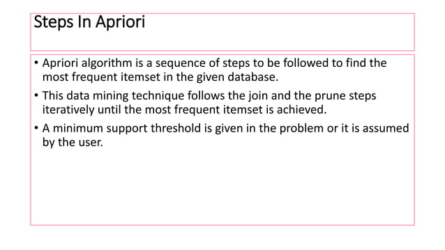 Association Rules Apriori Algorithm Pptx Computing Technology