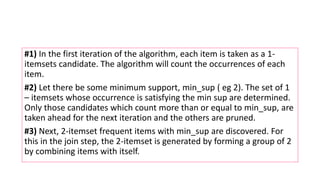 Association rules apriori algorithm | PPTX