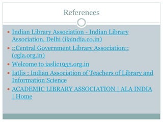 Selected-Library Associations of India (Part-1) | PDF